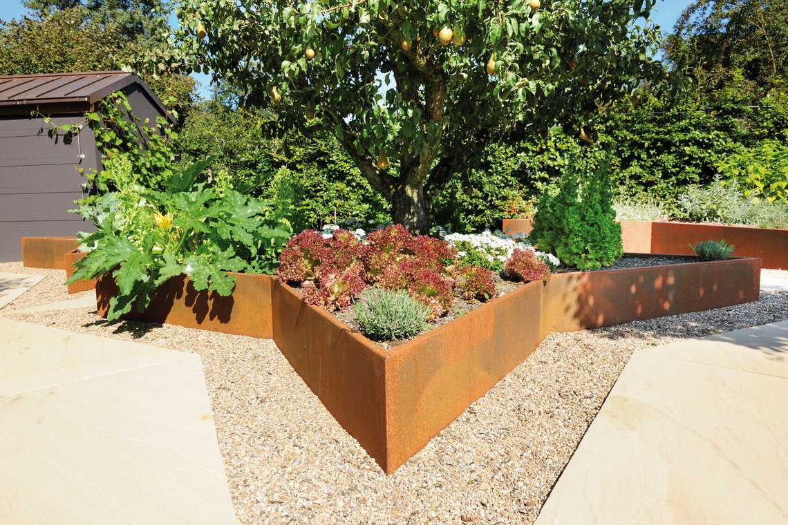 Hochbeet nach Maß individuell aus Aluminium, Cortenstahl